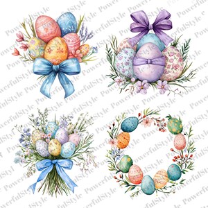 Floral Easter Egg Clipart: Watercolor PNG Images (digital Download) - Etsy