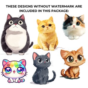 Kawaii Kitty PNG Bundle | Cute Cat | Adorable Kitty Clipart | Kawaii ...