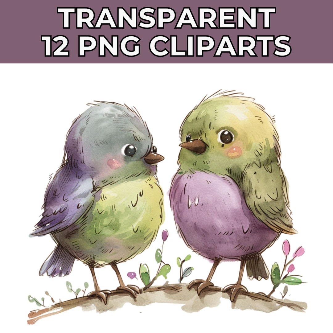 Vibrant Watercolor Birds Clipart Bundle, Colorful Spring Birds on ...