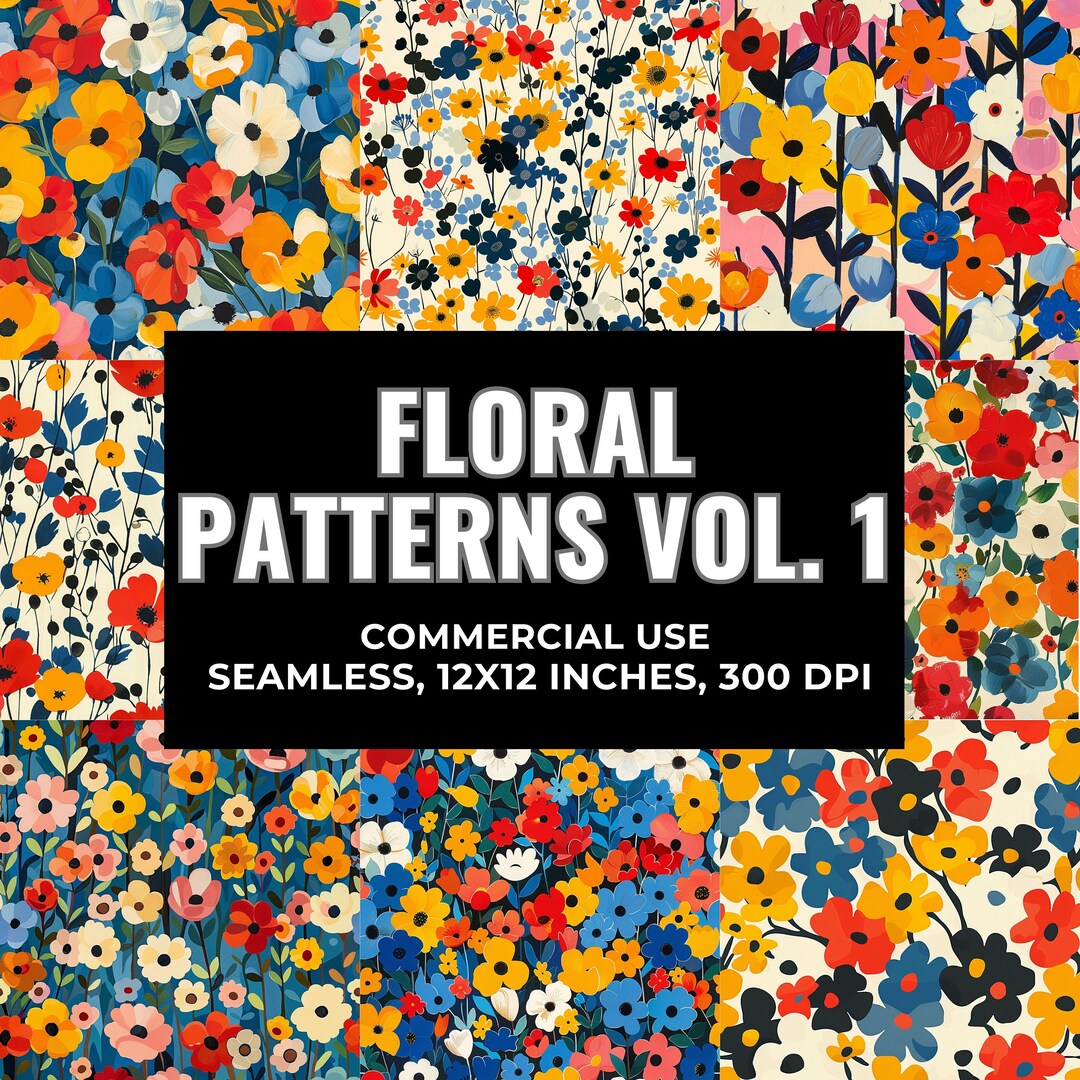 Floral Printable Paper Seamless Romantic Floral Digital Download ...