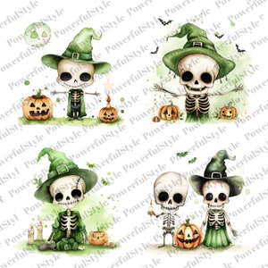 Watercolor Happy Halloween Clipart | 68 PNG Graphics, Jack-o-lantern ...