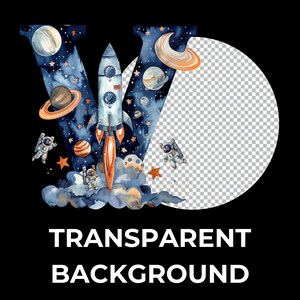 Watercolor Space Alphabet A-Z Clipart Bundle | Space, Astronaut, and ...