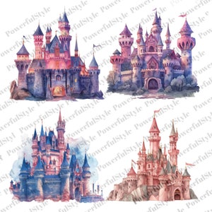 20 Princess Castle Clipart - Printable Watercolor Castle - High Quality ...