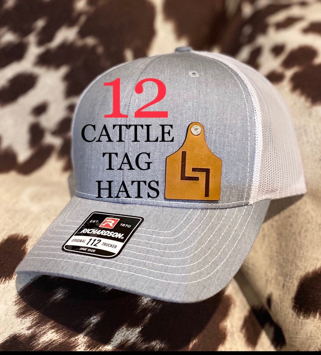 Twelve Cattle Ear Tag Hats Personalized With Your Brand - Etsy