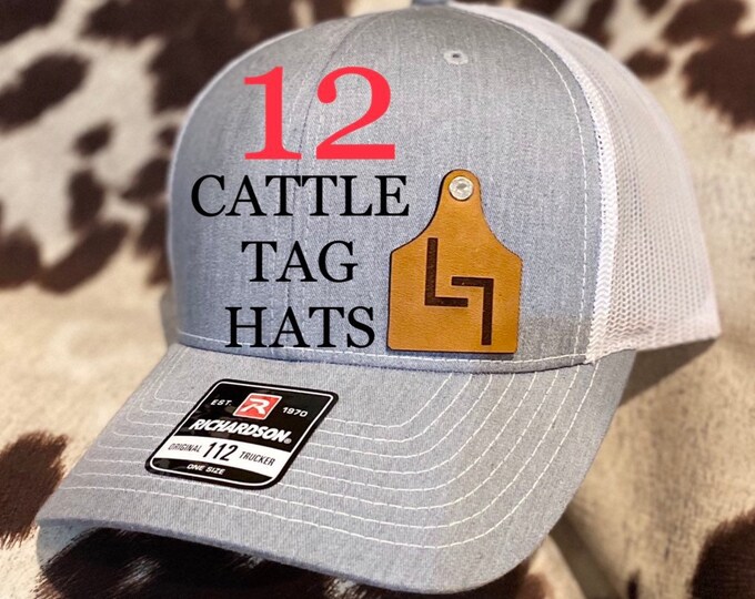 Twelve Cattle Ear Tag Hats Personalized With Your Brand - Etsy