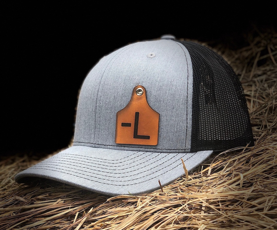 YOUR BRAND Leather Ear Tag Trucker Hat Personalized With Your Unique ...