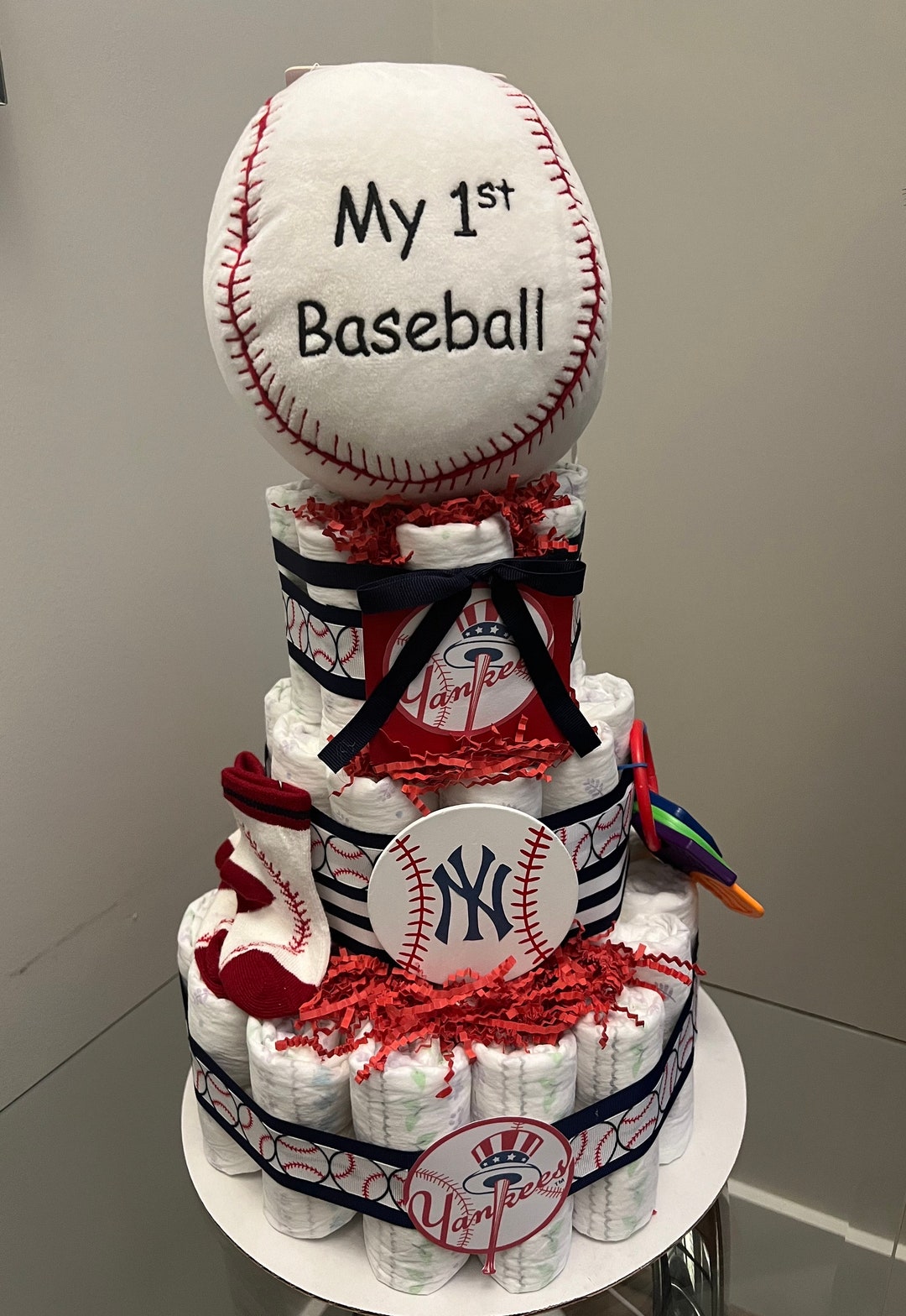 Football, Baseball, Soccer, or Basketball Diaper Cake - Etsy
