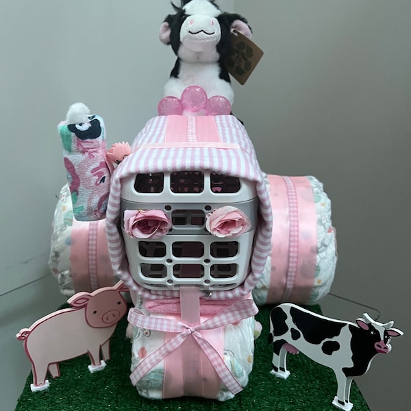Tractor Diaper Cakes - Etsy