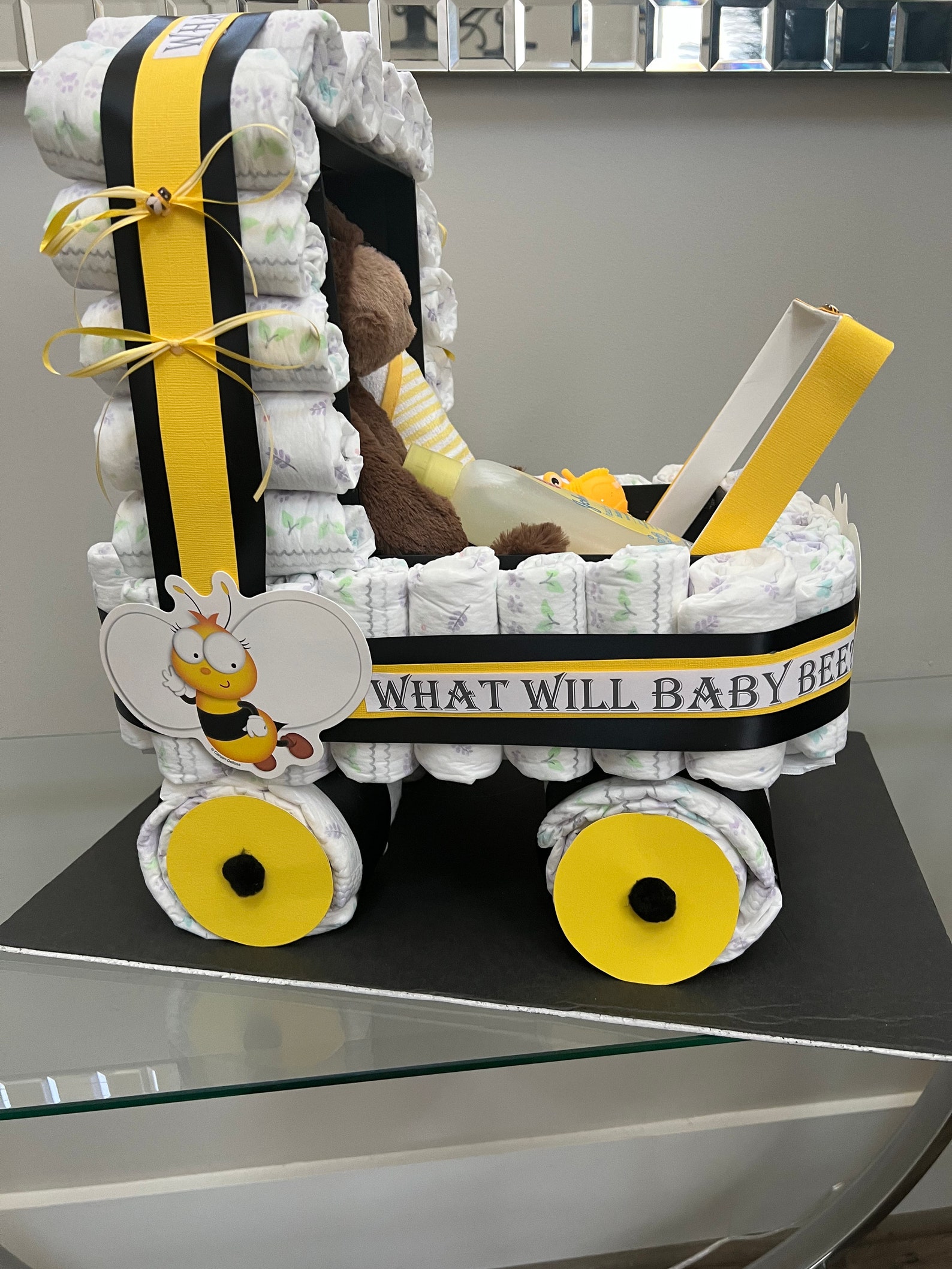 Handmade Stroller Diaper Gift- “what Will Baby Bee?’ - Etsy