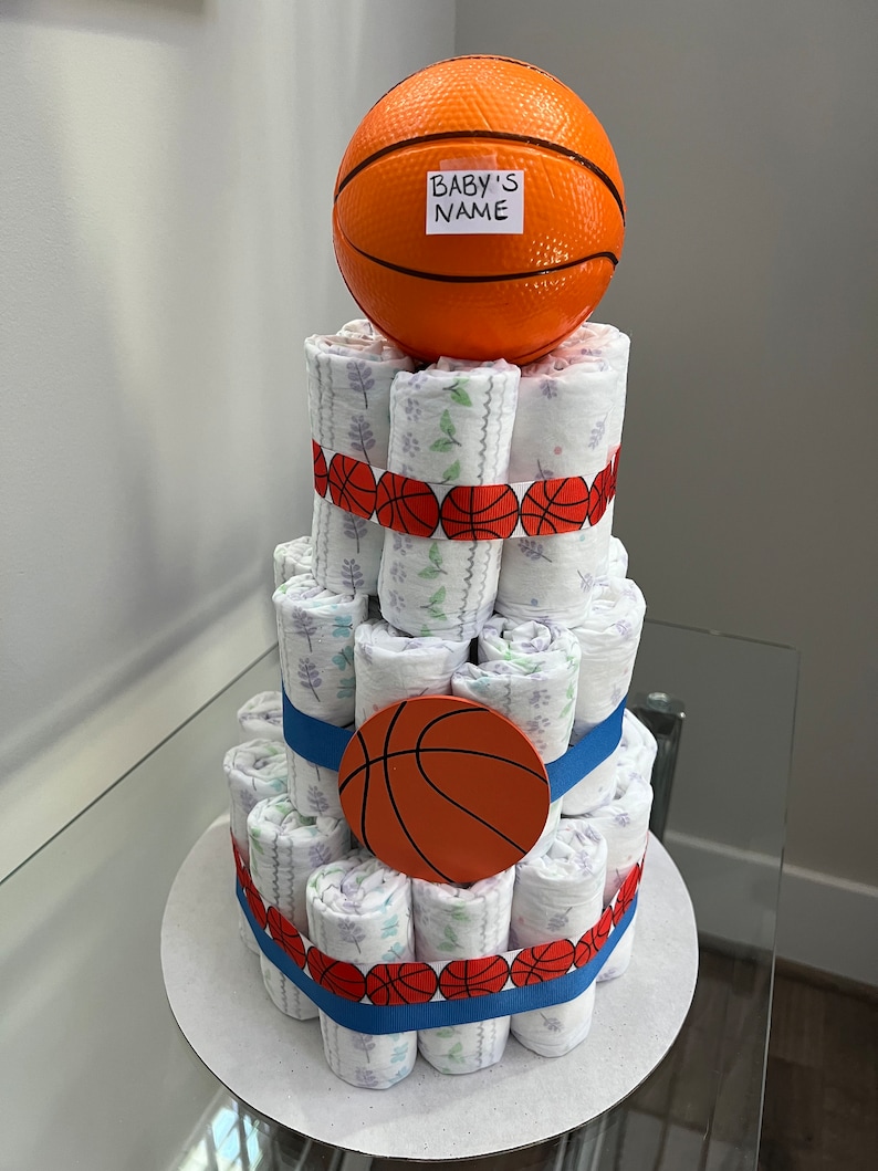 Football, Baseball, Soccer, or Basketball Diaper Cake - Etsy
