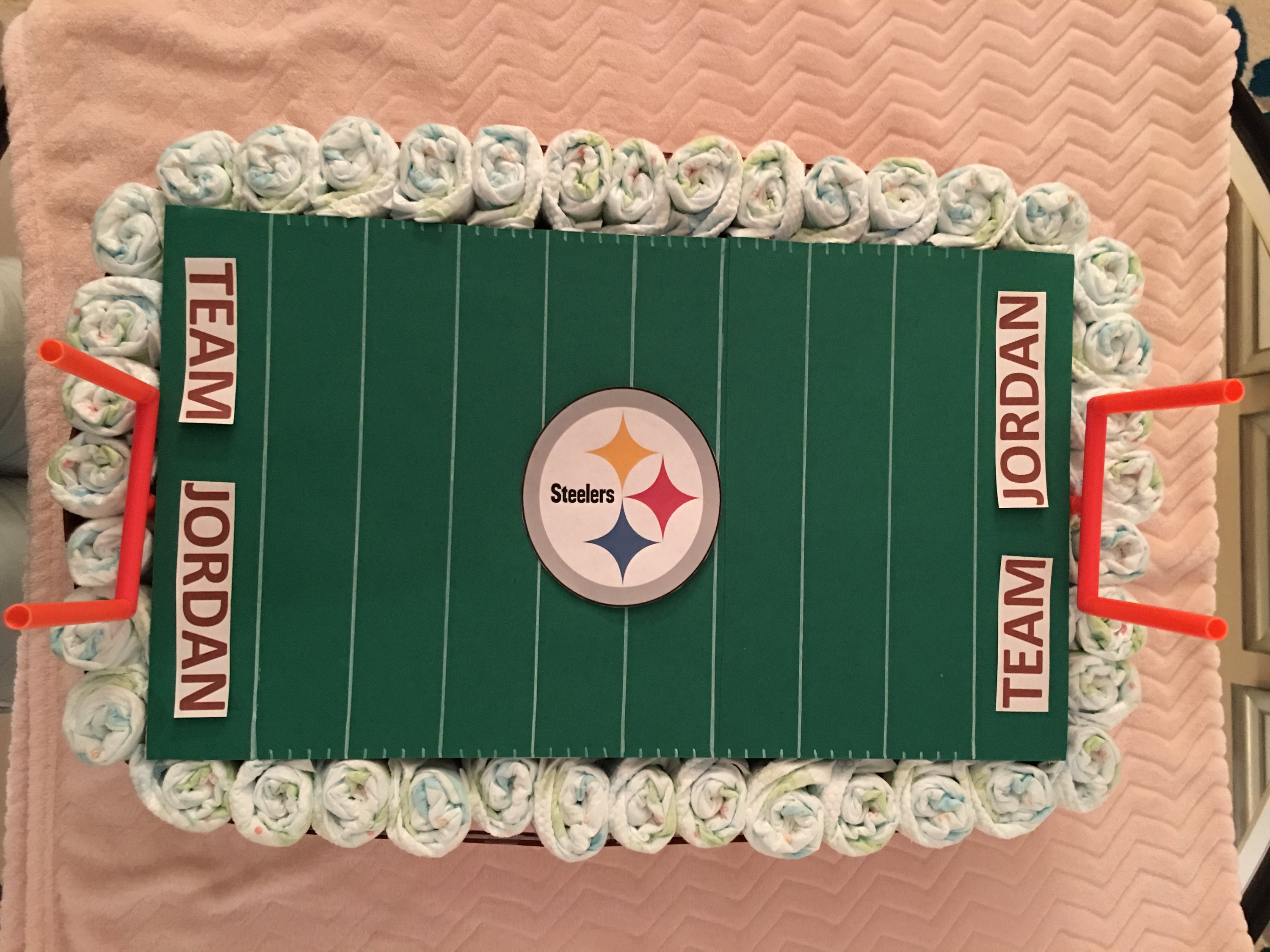 Football Field Diaper Cake - Etsy