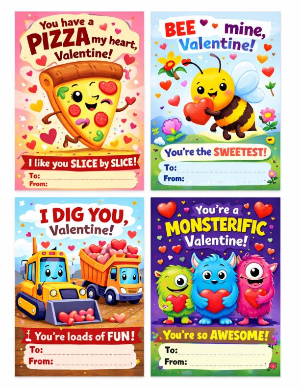 Valentine Cards for Kids Printable - Etsy