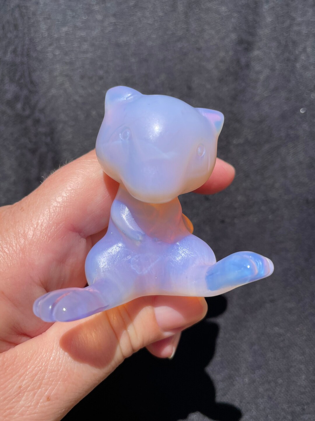 Pink Opalite Mew Pokemon / Crystal Character Carving / Love / Gemstone ...