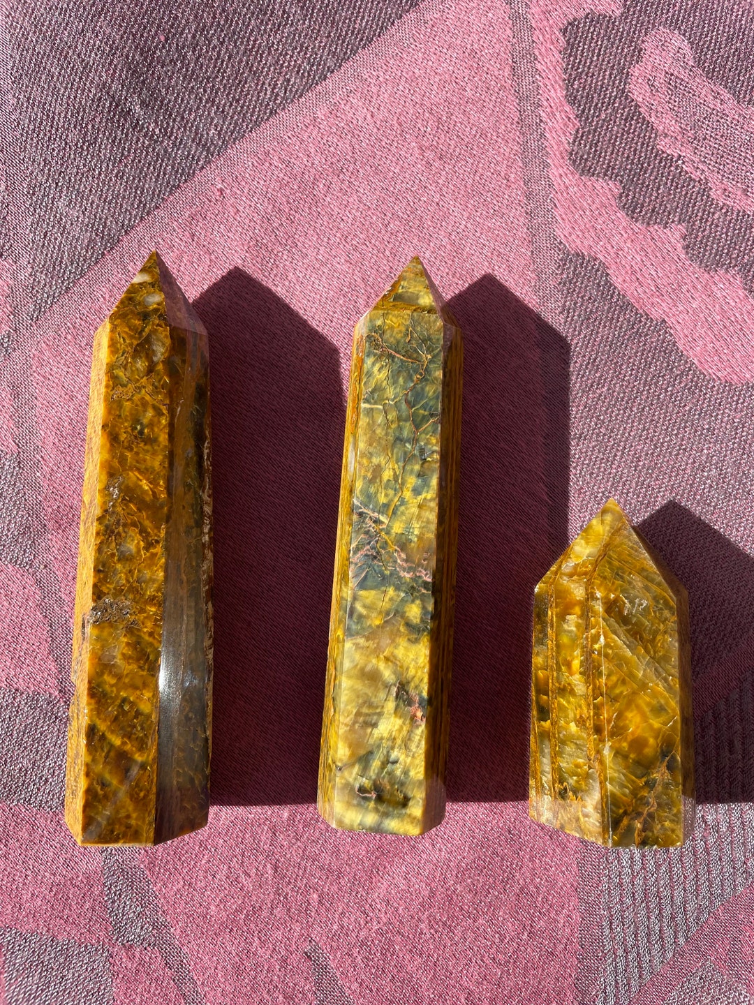 Golden Nellite Yellow Pietersite Tower Generator / Rare Brown Earth ...