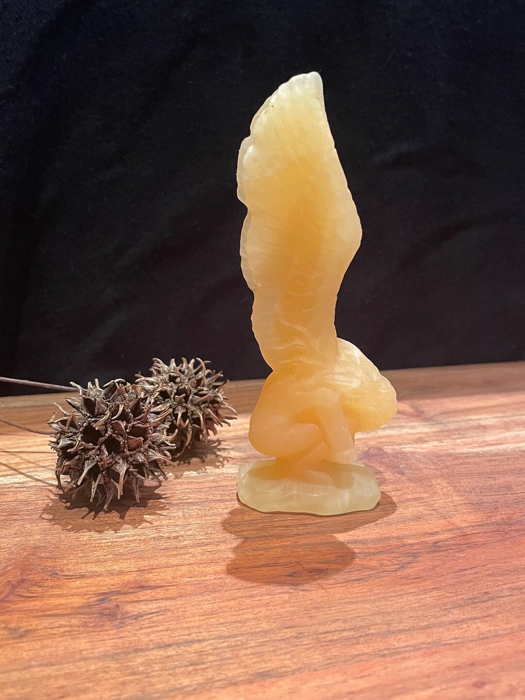 Golden Orange Crying Angel Fallen Angel Calcite Luck Prosperity Crystal ...