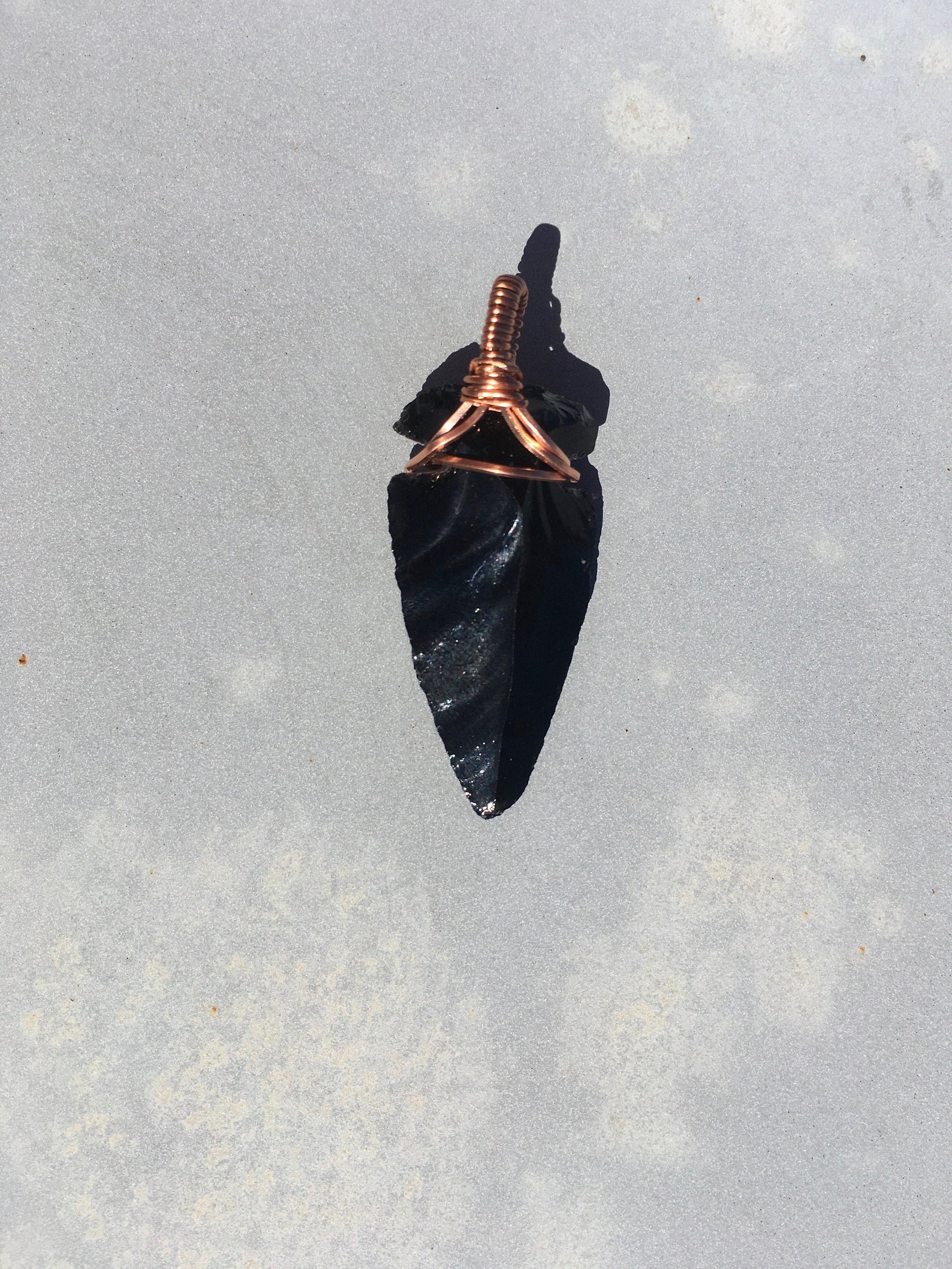 Obsidian Arrow in Copper Pendant | Etsy
