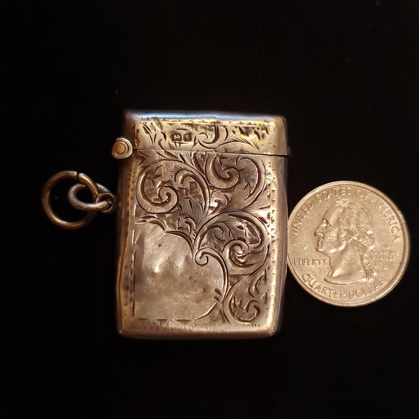 Antique Sterling Silver Match Safe - Etsy
