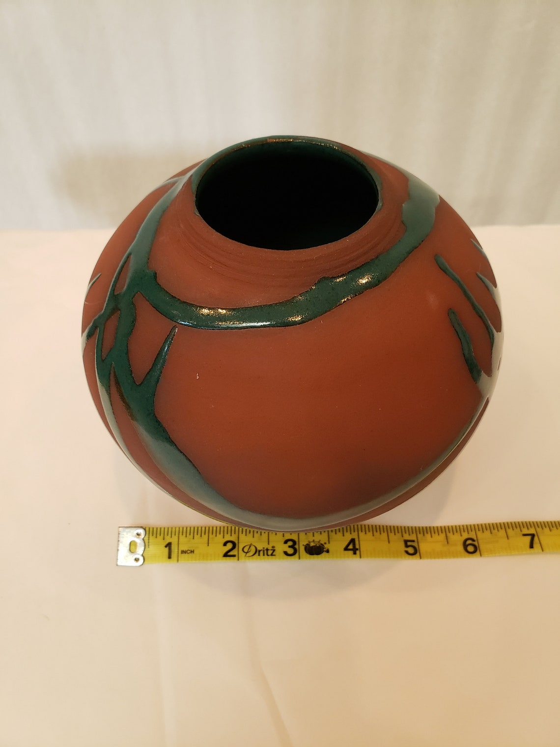 Jon Mehr Signed Art Pottery Tenmoku Redware With Green Glaze (sm2) - Etsy