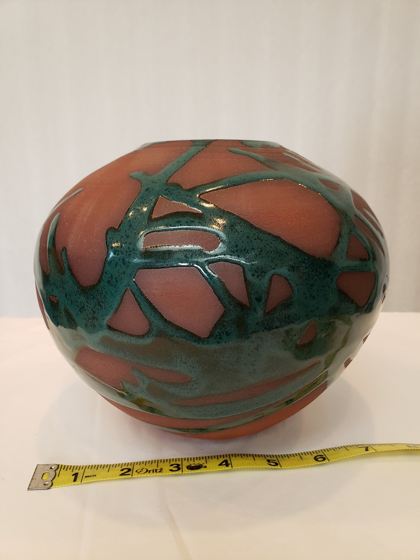 Jon Mehr Signed Art Pottery Tenmoku Redware With Green Glaze (lg1) - Etsy