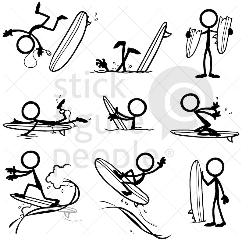 Surfing, Stick Figure People, Stickfigure, Stick Man, Stick Figures ...