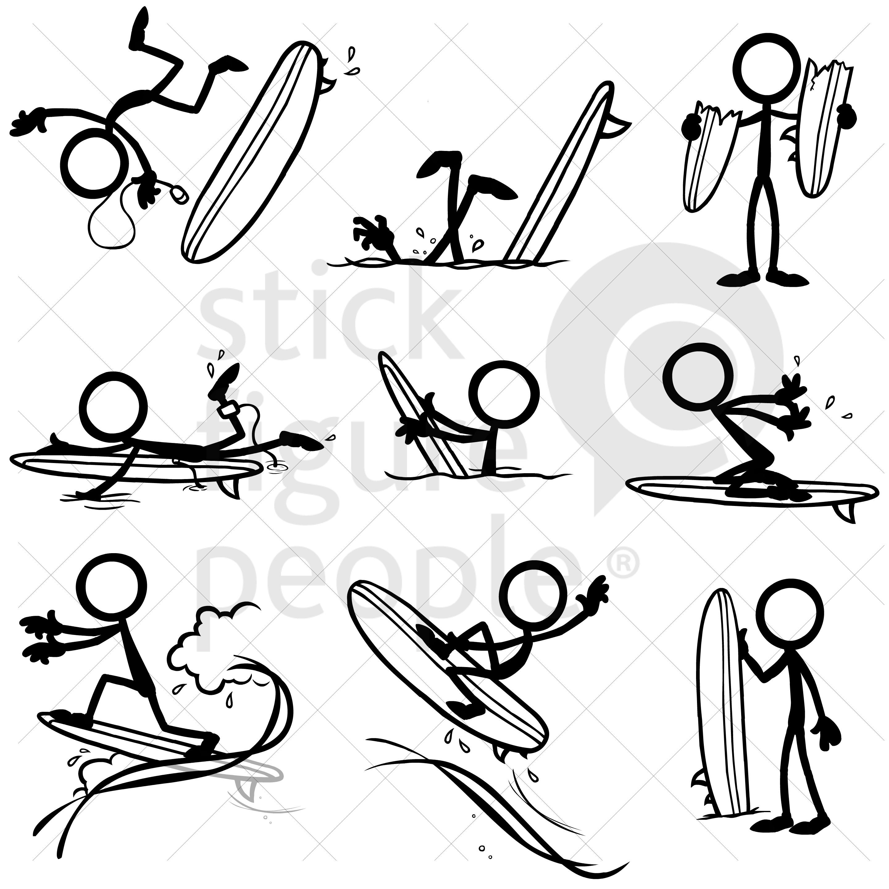 Surfing, Stick Figure People, Stickfigure, Stick Man, Stick Figures ...