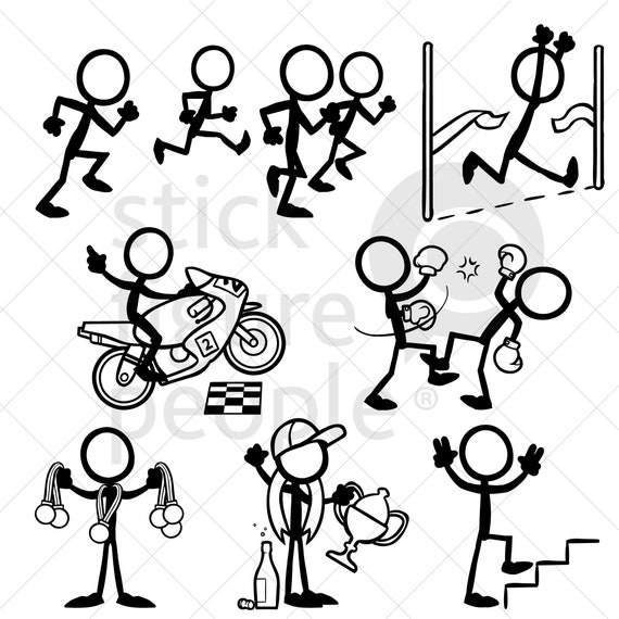 Victory Stick Figure People Stickfigure Stick Man Stick | Etsy