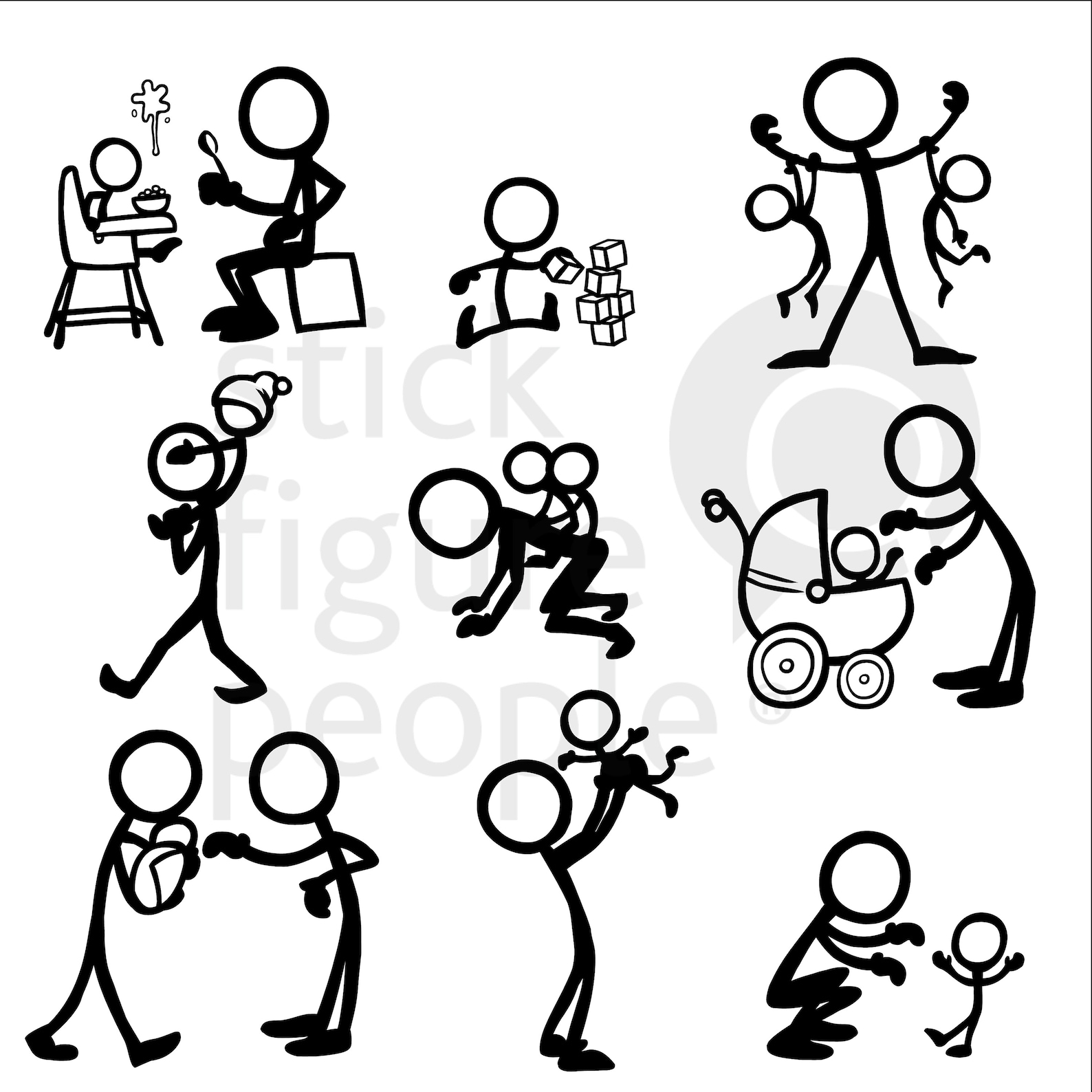 Stick Family Babys Stickfigure Stick Man Stick Figure | Etsy