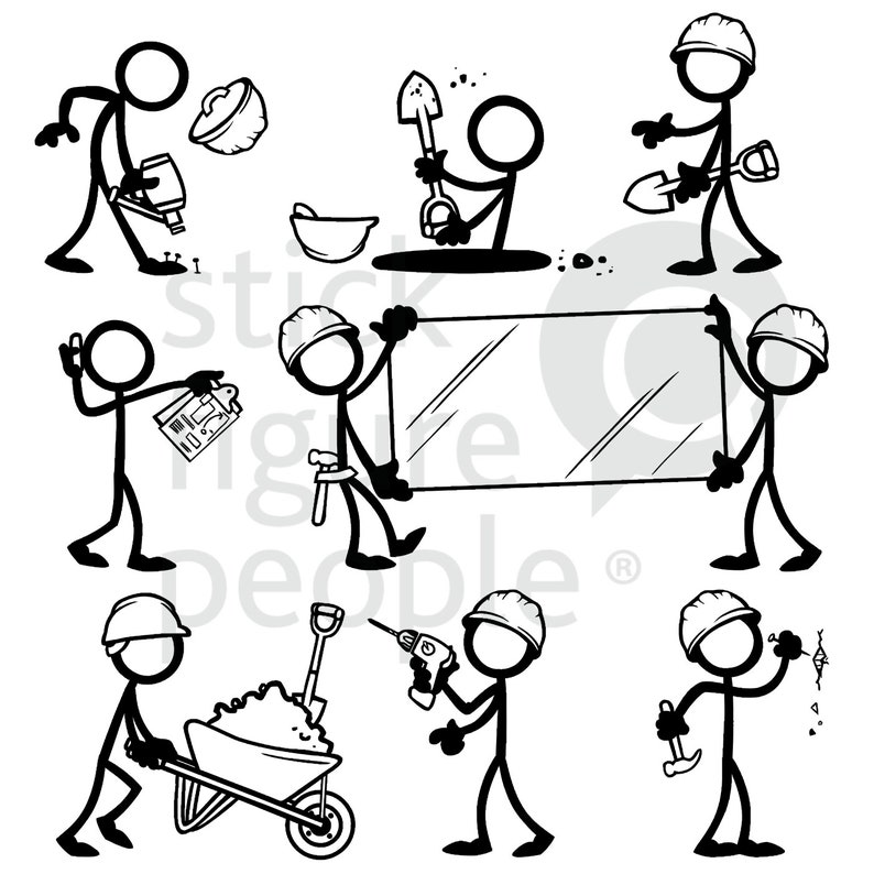 Builder Stick Figure People, Stickfigure, Stick Man, Stick Figure ...