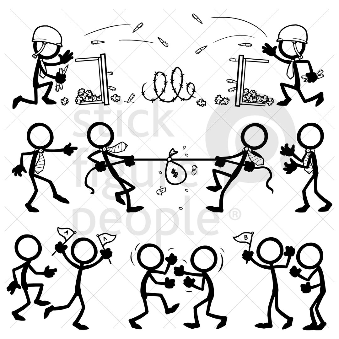 Team Conflict Stick Figure People Stickfigure Stick Man - Etsy