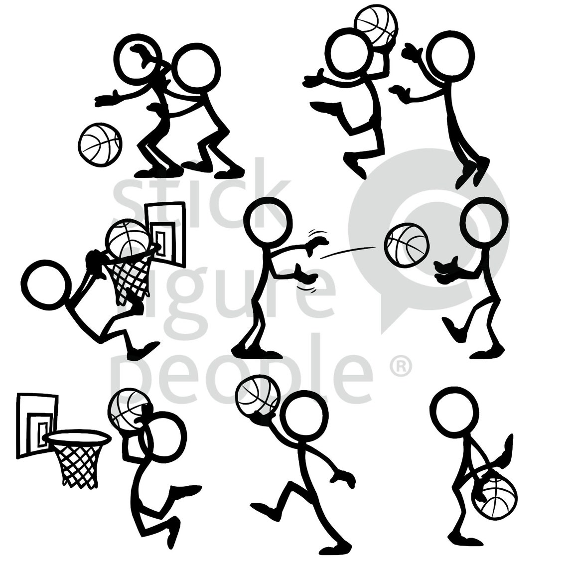 Basketball Stick Figure People, Stickfigure, Stick Man, Stick Figure ...