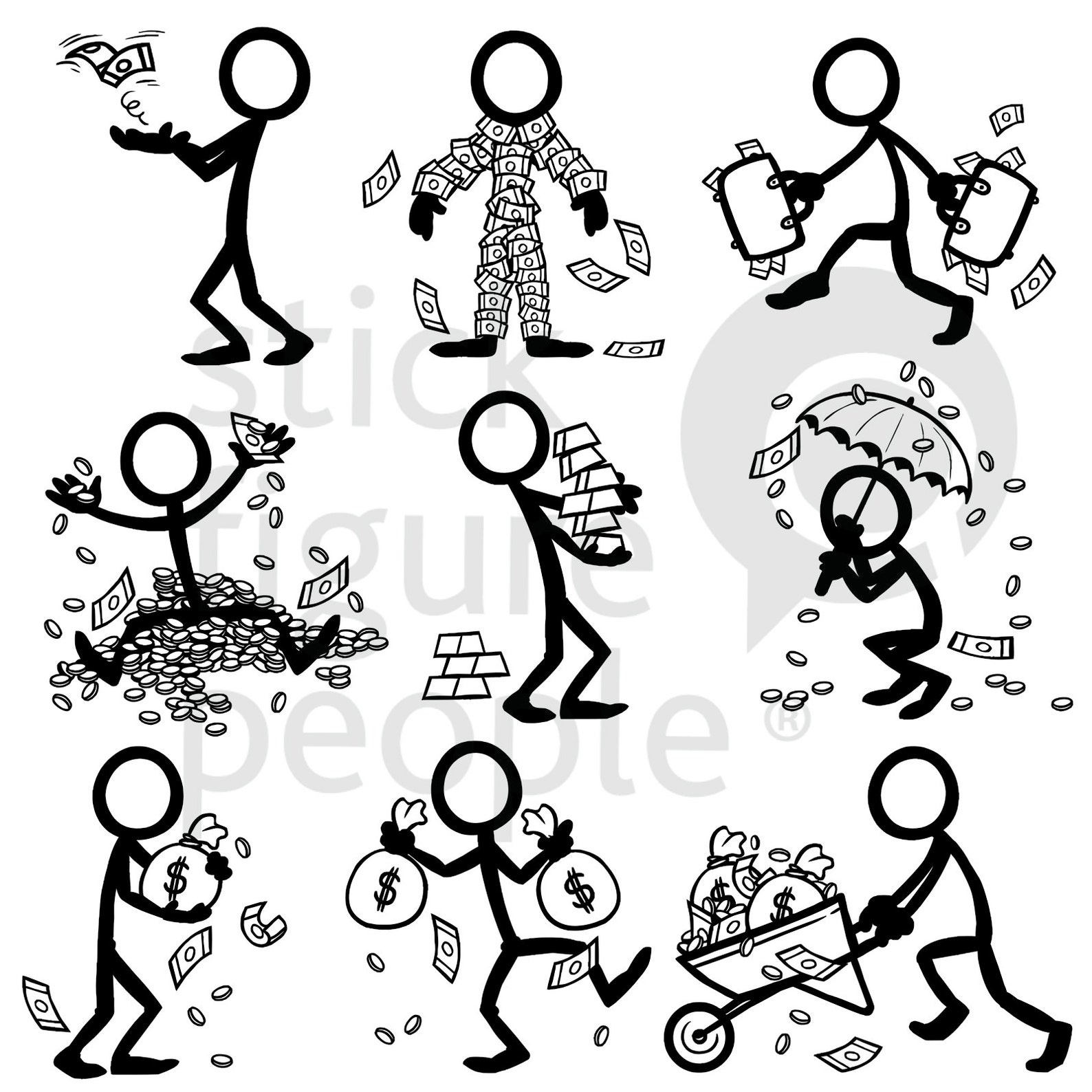 Wealth Stick Figure People, Stickfigure, Money, Cash, Stick Man, Stick ...