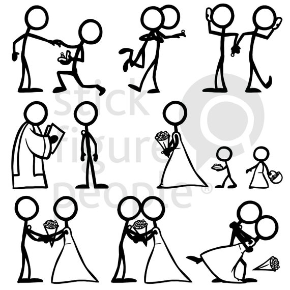 Wedding Stickfigure Stick Man Stick Figure Stick Figures | Etsy