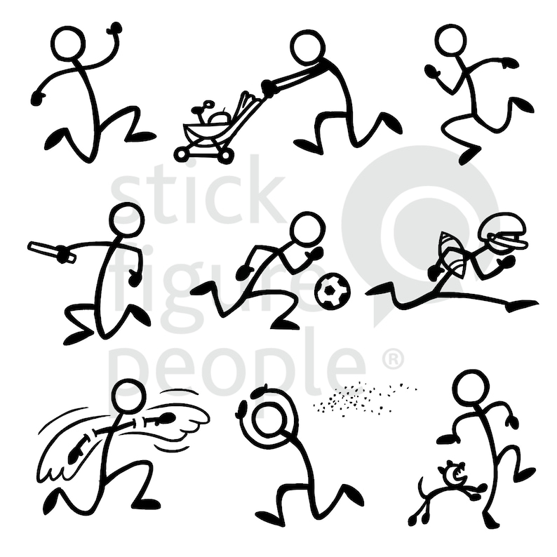 Sprinting Running Stick Figure People, Stickfigure, Stick Man, Stick ...
