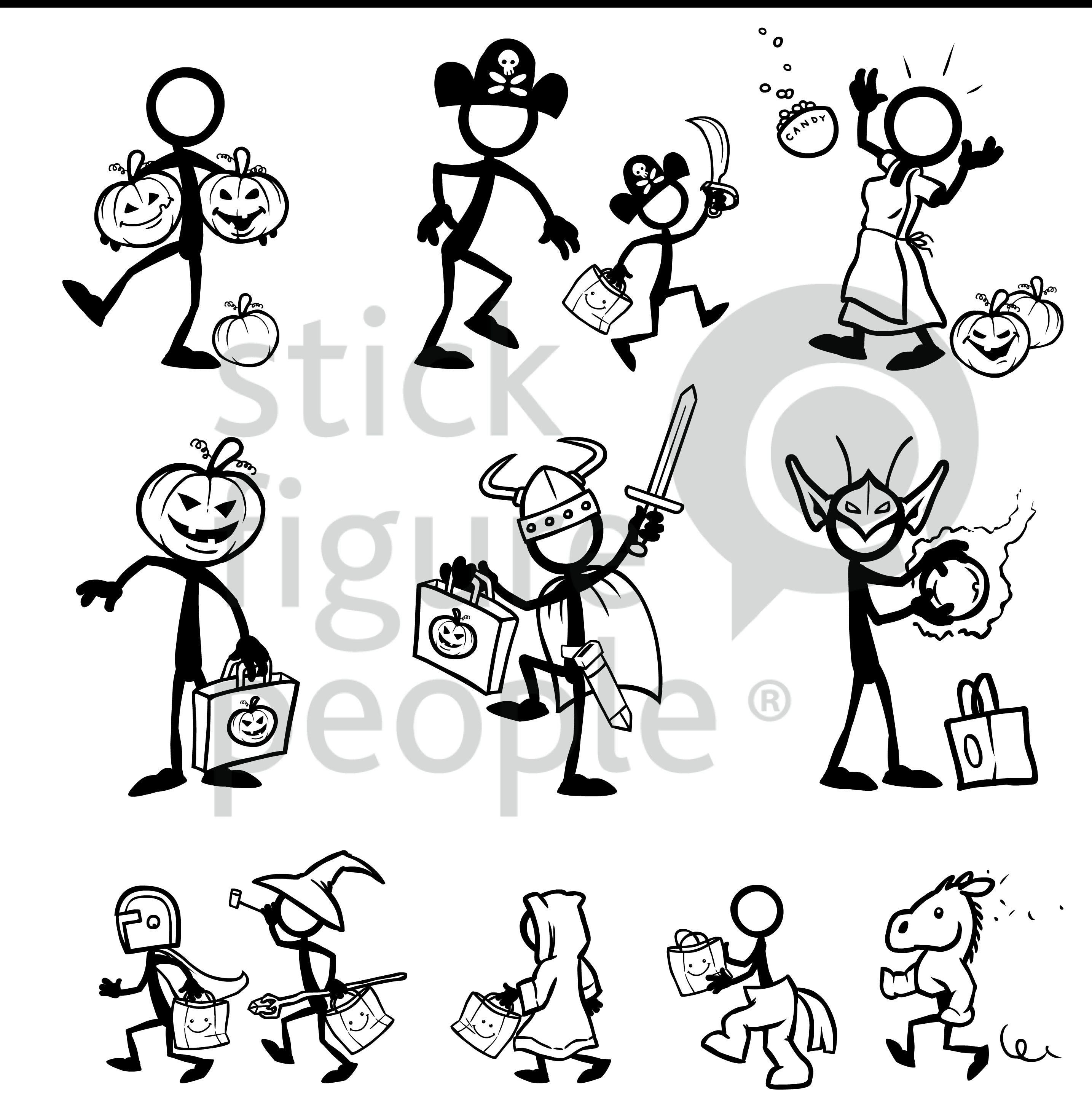 Halloween Stick Figure People, Stickfigure, Stick Man, Stick Figure ...