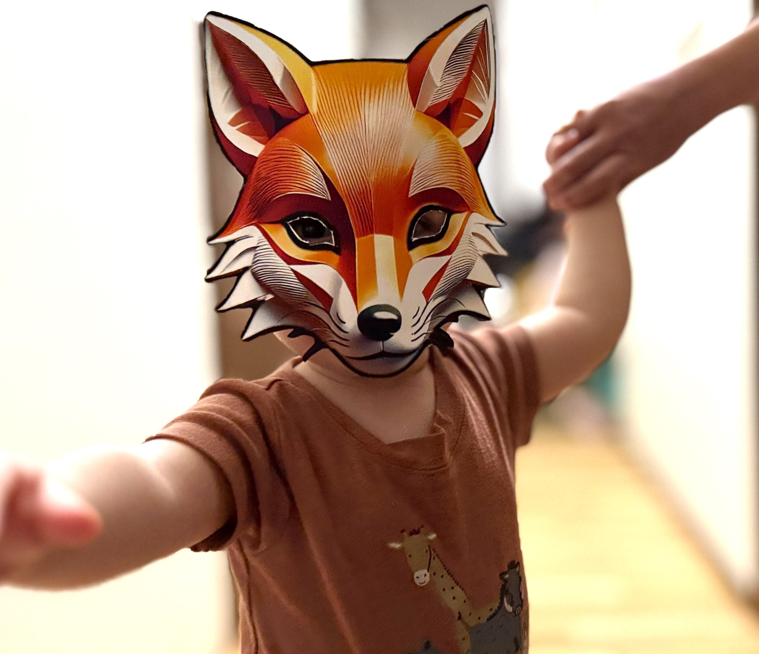 Printable Fox Mask for Kids. DIY Halloween Mask, Woodland Animal Mask ...
