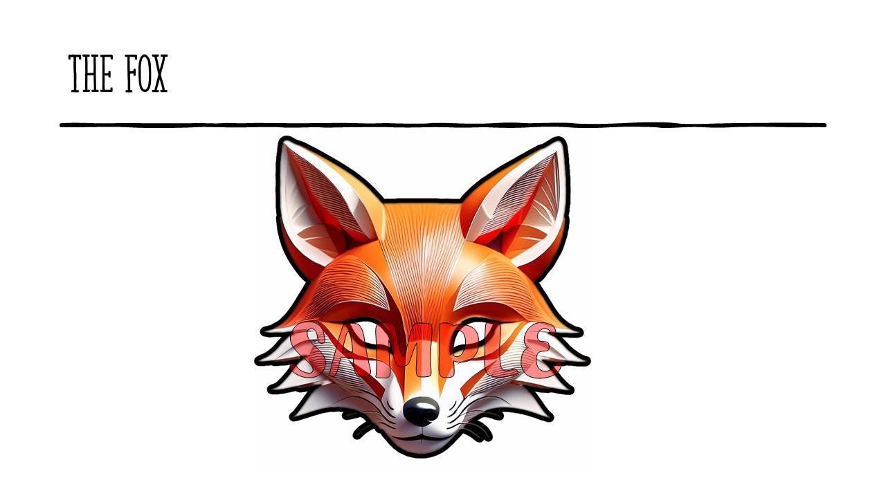 Printable Fox Mask for Kids. DIY Halloween Mask, Woodland Animal Mask ...