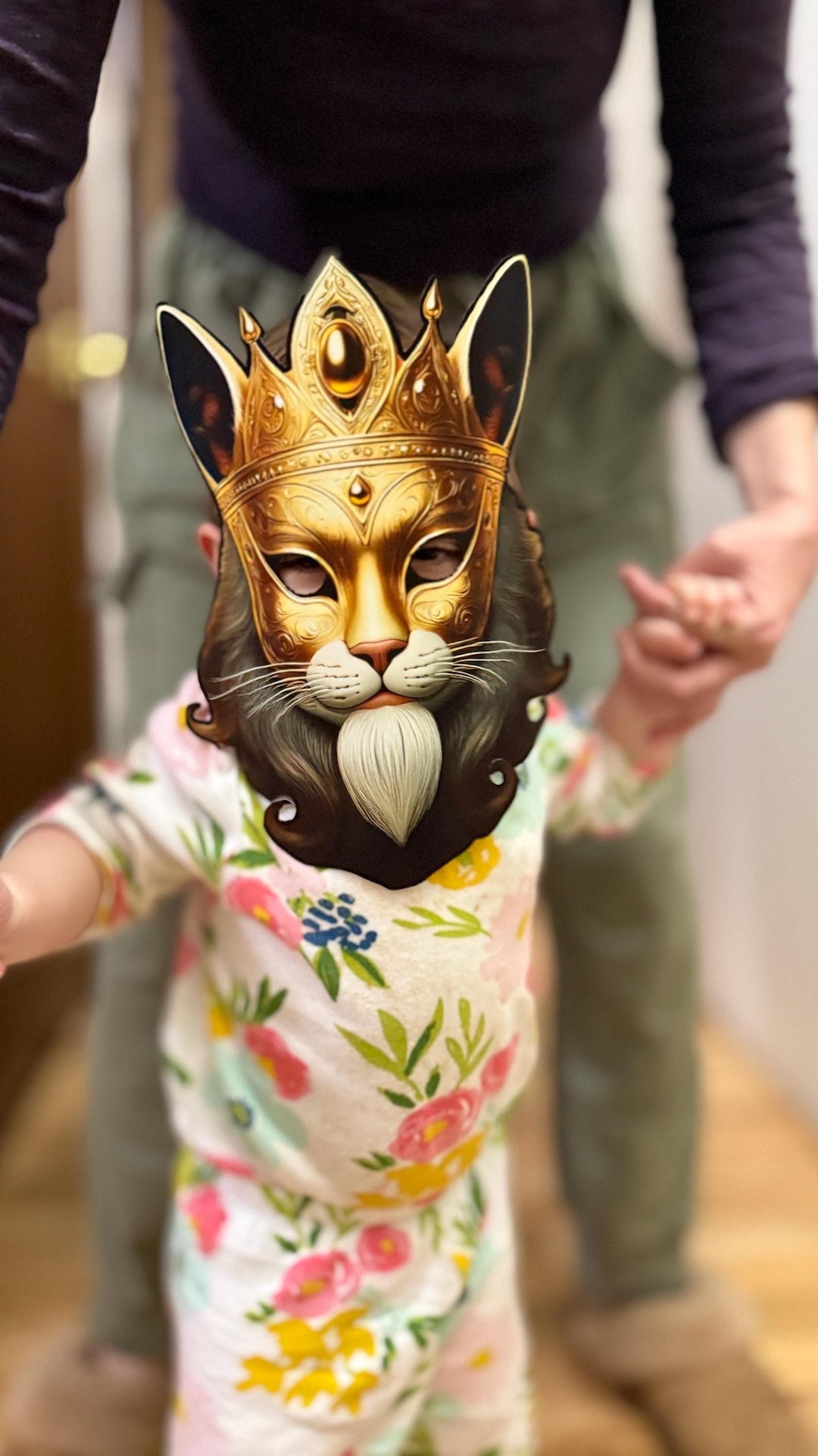 Printable Cat King Mask for Kids: DIY Halloween Mask, Woodland Animal ...