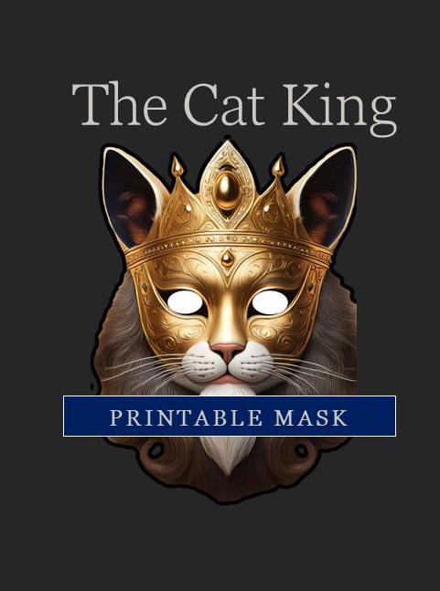 Printable Cat King Mask for Kids: DIY Halloween Mask, Woodland Animal ...