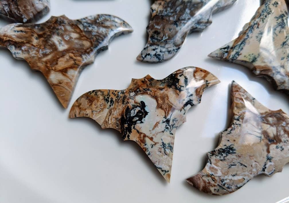 Dendritic Agate Bat Crystal Bat Gemstone Bat Cabochon - Etsy Singapore