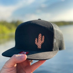 Handmade Leather Cactus Patch Hat - Etsy