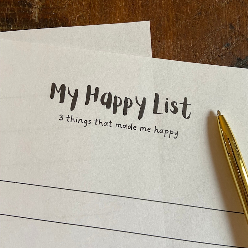 ISHI Printable My Happy List, Happiness List, Happiness Reminder, 3 ...