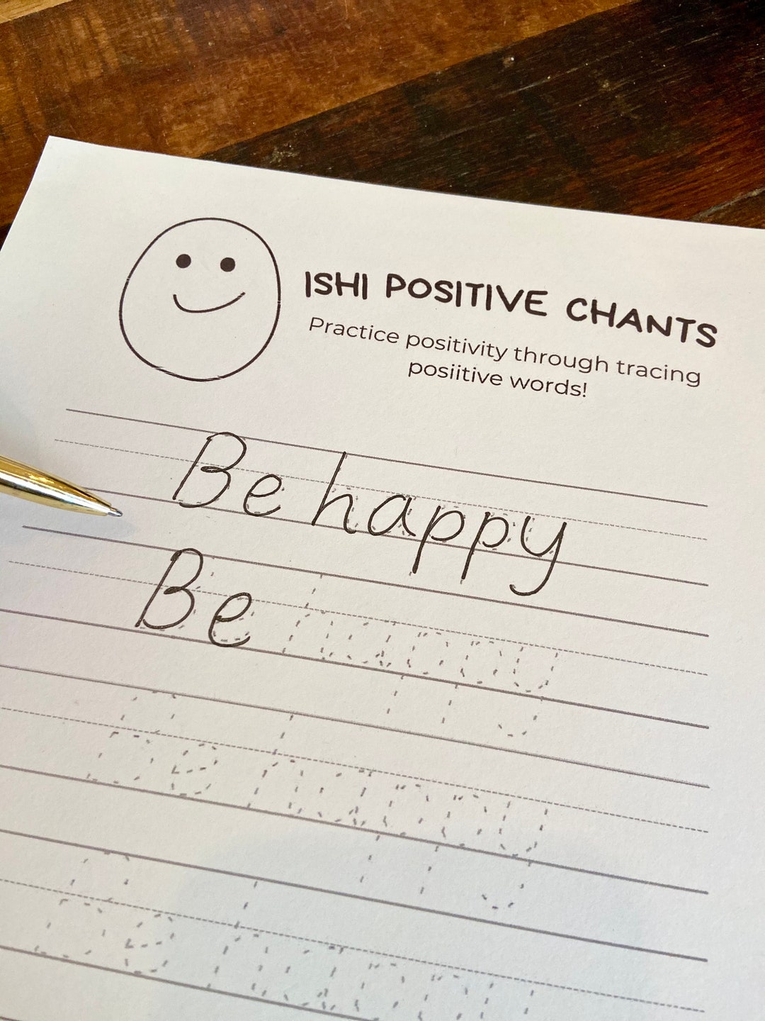 ISHI Printable Positive Tracing Chants, 10 Positive Affirmations, Self ...