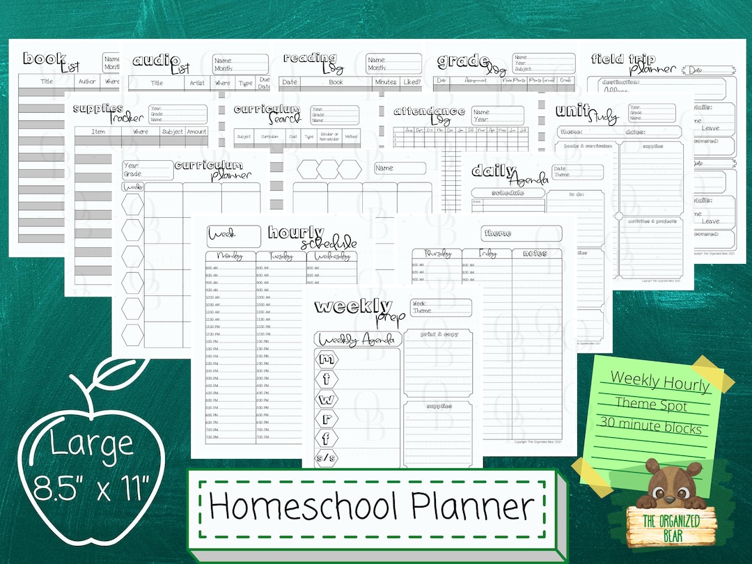 PRINTABLE Hourly Homeschool Planner Pages | Homeschool Planner Add Ons ...