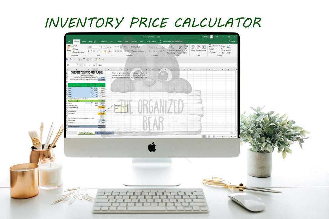Inventory Pricing Calculator / Pricing Calculator / Pricing Spreadsheet ...