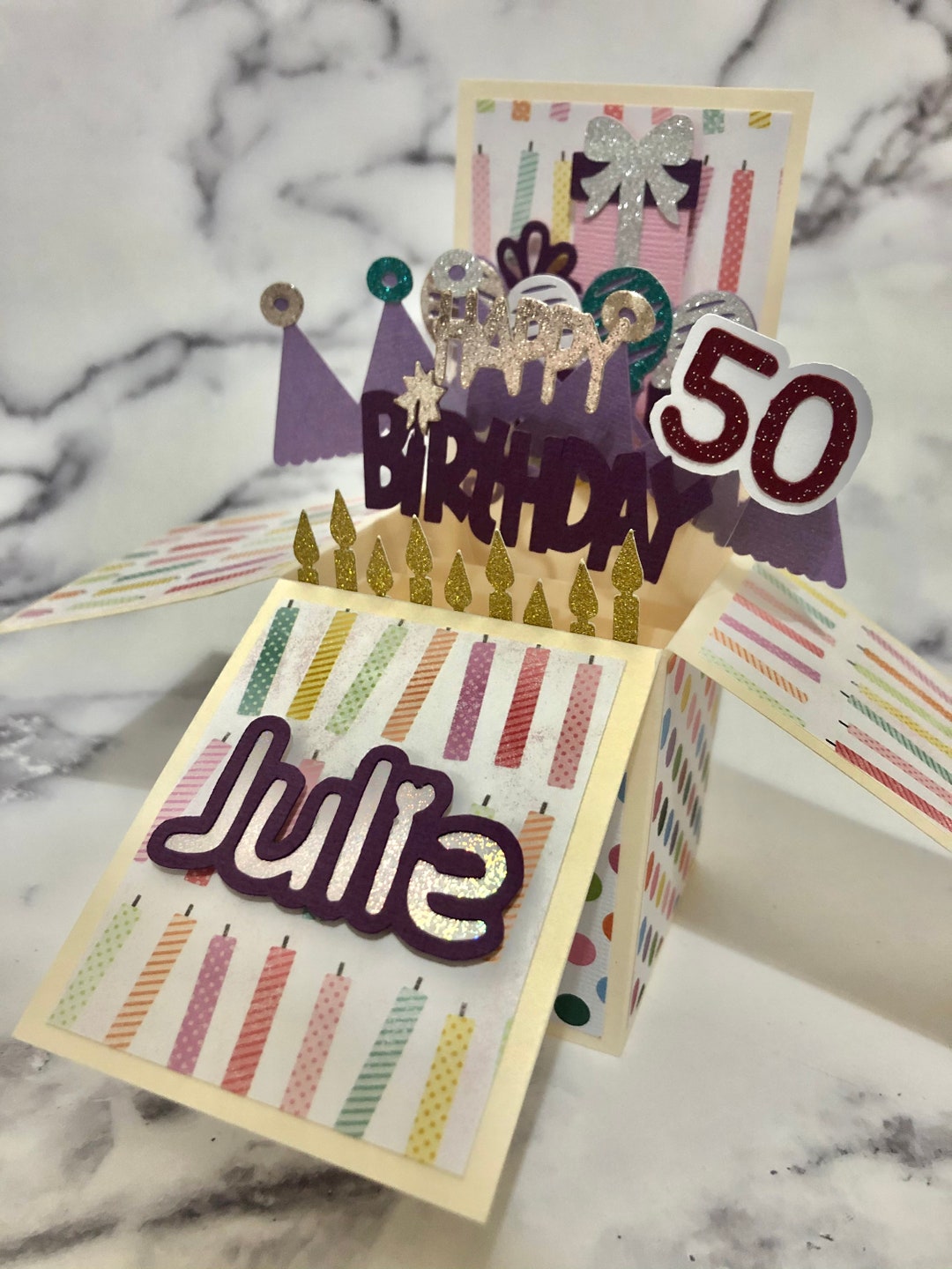 Handmade 3D Pop up Birthday Card: Custom Name & Age - Etsy
