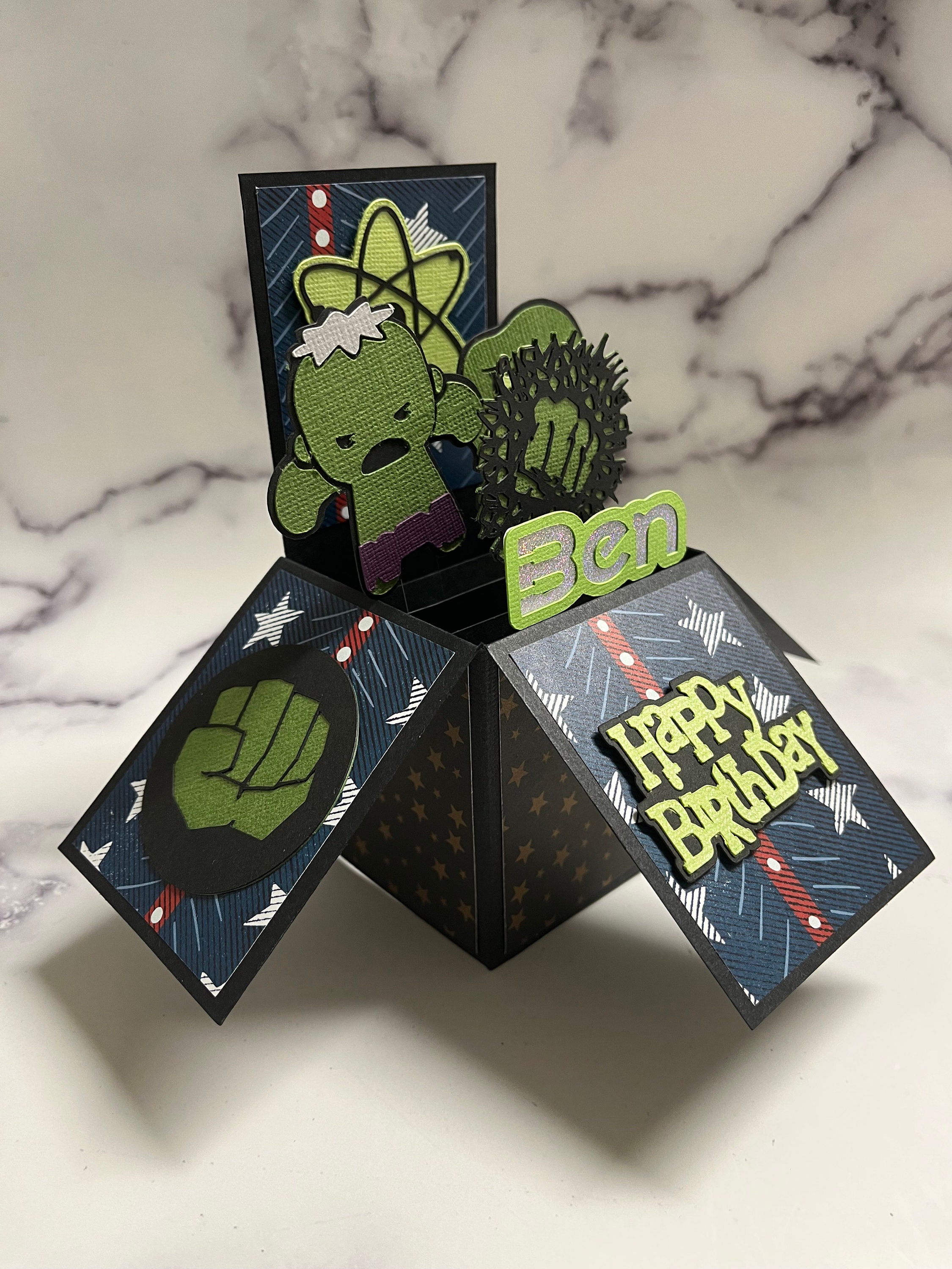 Hulk Birthday Marble Birthday Card Superhero - Etsy