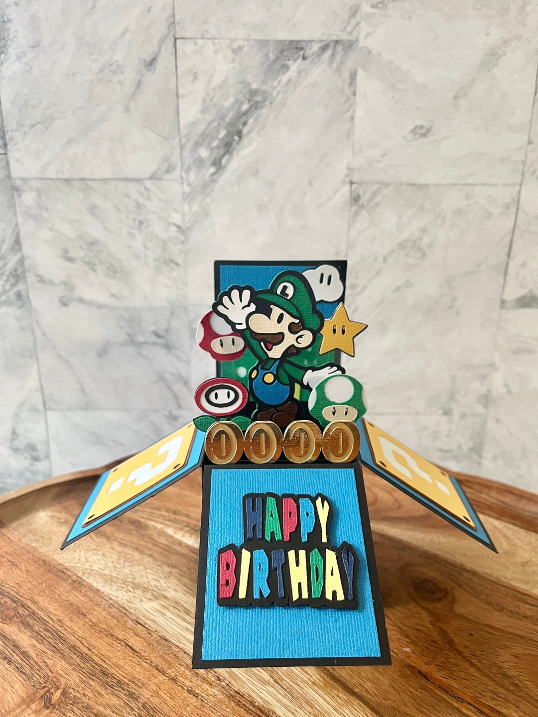 Luigi Birthday Personalized Birthday Card Handmade, Customized Card Pop ...