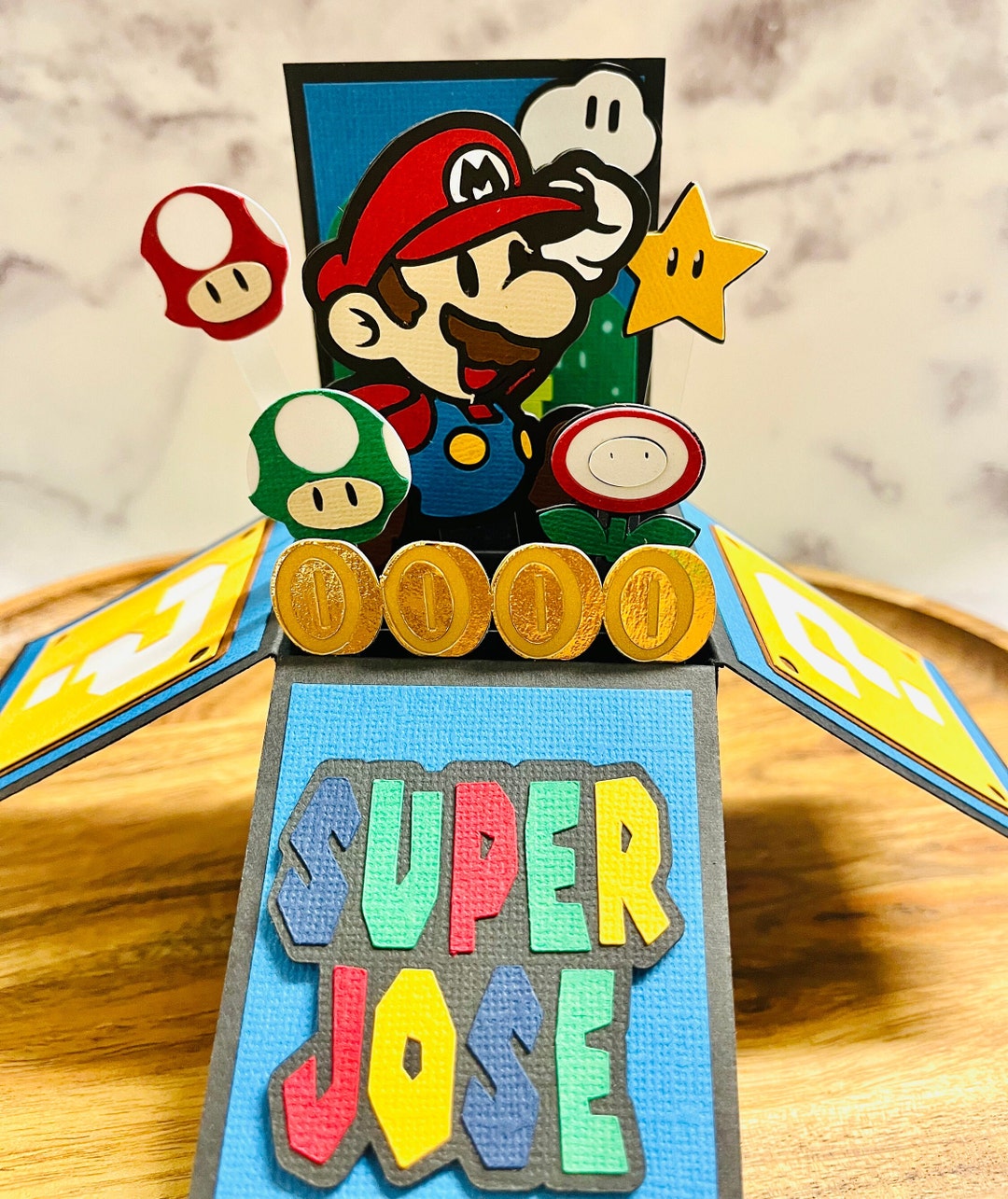 Super Mario Birthday Card: Personalized 3D Pop up Box Card - Etsy