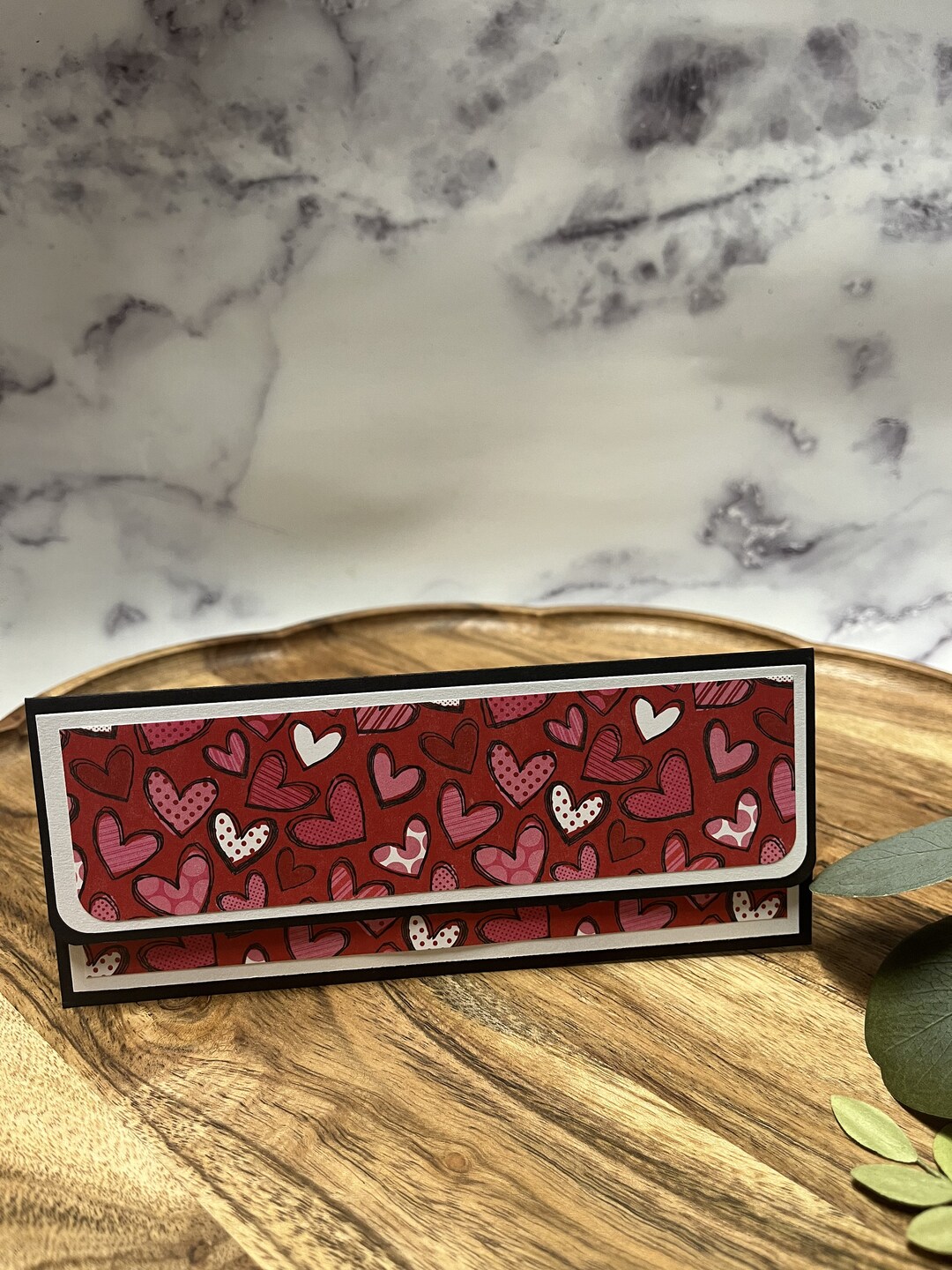 Red & White Doodle Hearts - Money Envelope | Cash/check Holder ...