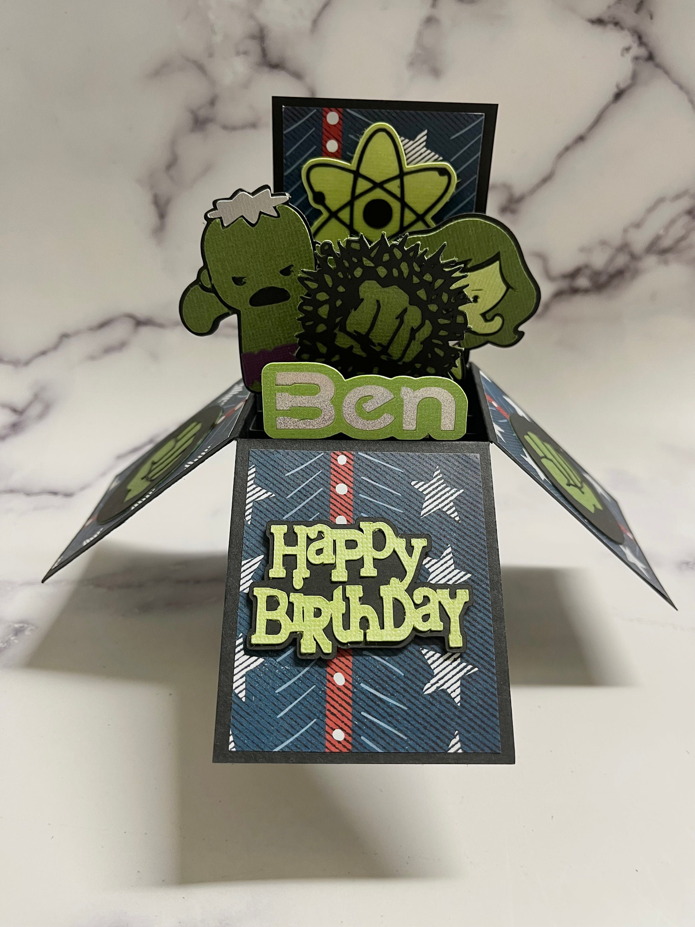 Hulk Birthday Pop up Card: Superhero Theme, Handmade - Etsy